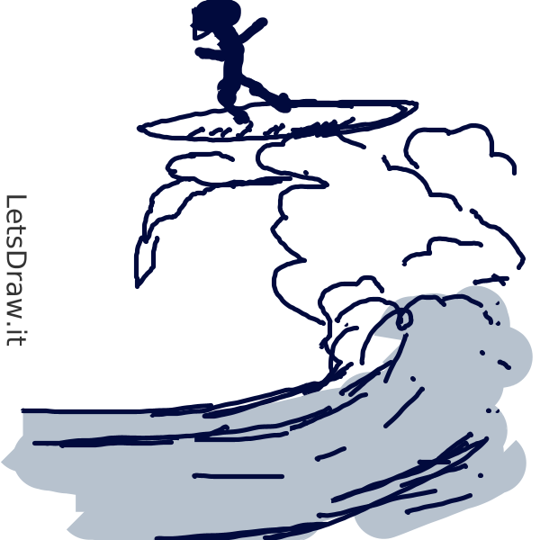 How to draw Surfing / ndr1et9qg.png / LetsDrawIt
