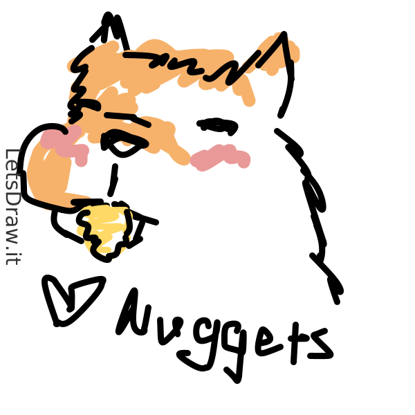 How to draw chicken nuggets / ni3nrnp8o.png / LetsDrawIt