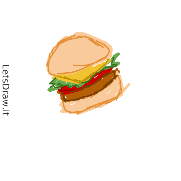 How to draw Burger and sandwich / nj9xg439i.png / LetsDrawIt