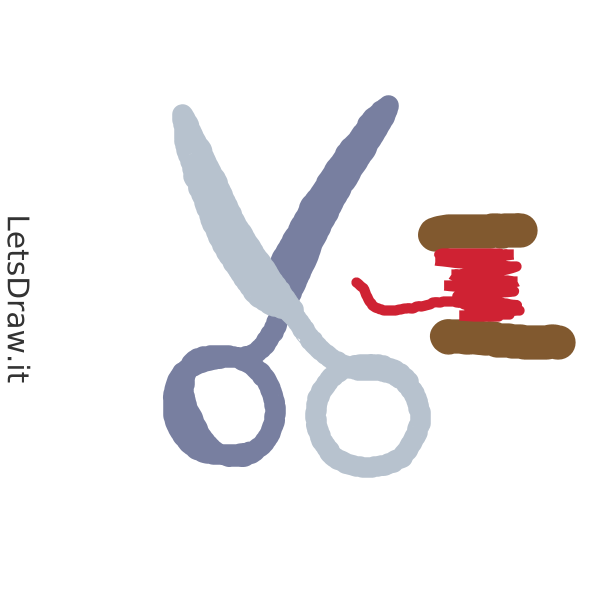 How to draw pair of scissors / nmd4mfces.png / LetsDrawIt
