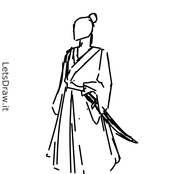 How to draw Samurai / nrr5bgk1a.png / LetsDrawIt