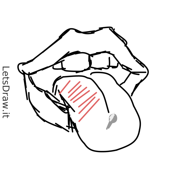 How to draw Tongue / LetsDrawIt