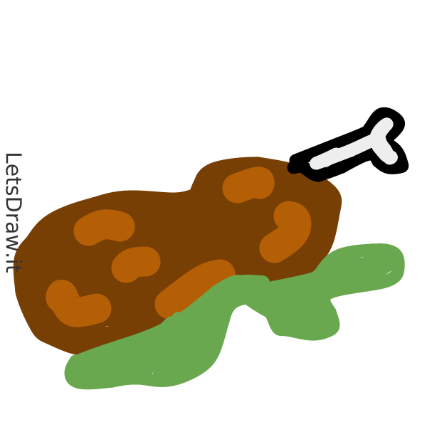 How to draw Fried chicken / okeje8eqp.png / LetsDrawIt