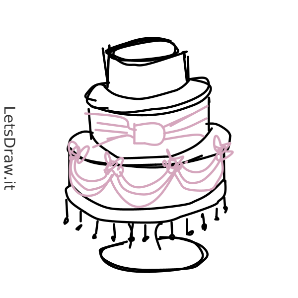 How to draw Wedding cake / okus88ej8.png / LetsDrawIt