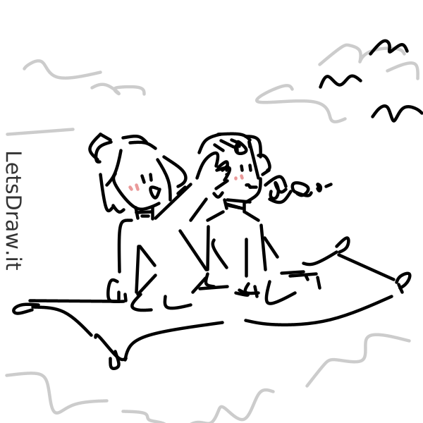 How to draw flying carpet / LetsDrawIt