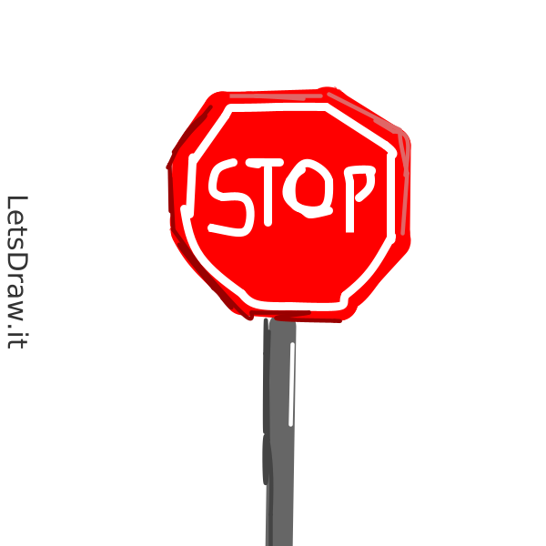 How to draw Sign stop / op1pnux57.png / LetsDrawIt