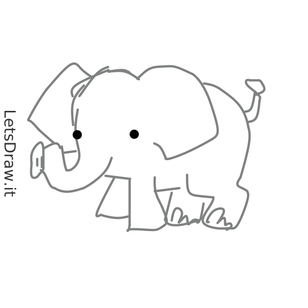 How to draw elephant / p1jyb8y64.png / LetsDrawIt