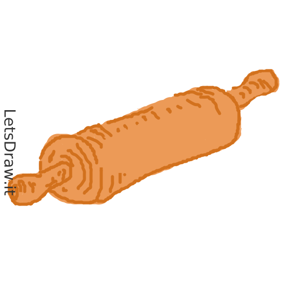 How to draw rolling pin / p5aetfcct.png / LetsDrawIt