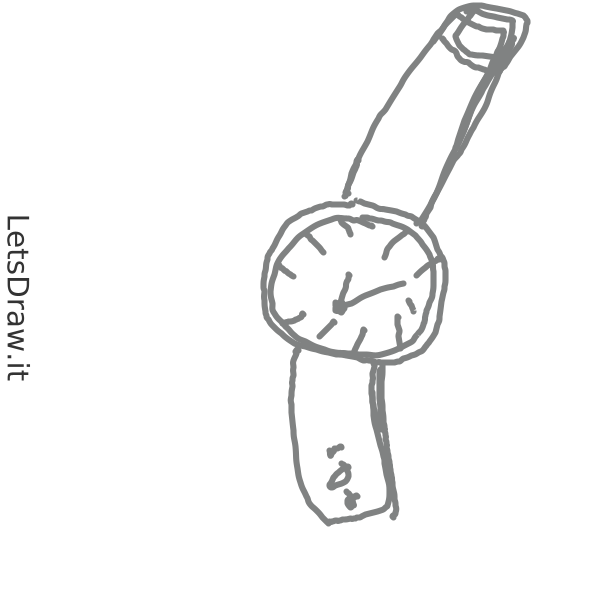 How to draw digital watch / pe6fcaox6.png / LetsDrawIt