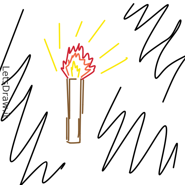 How to draw torch / pjqgd9oew.png / LetsDrawIt