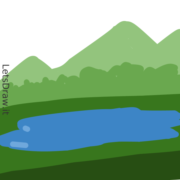 How to draw lake / LetsDrawIt