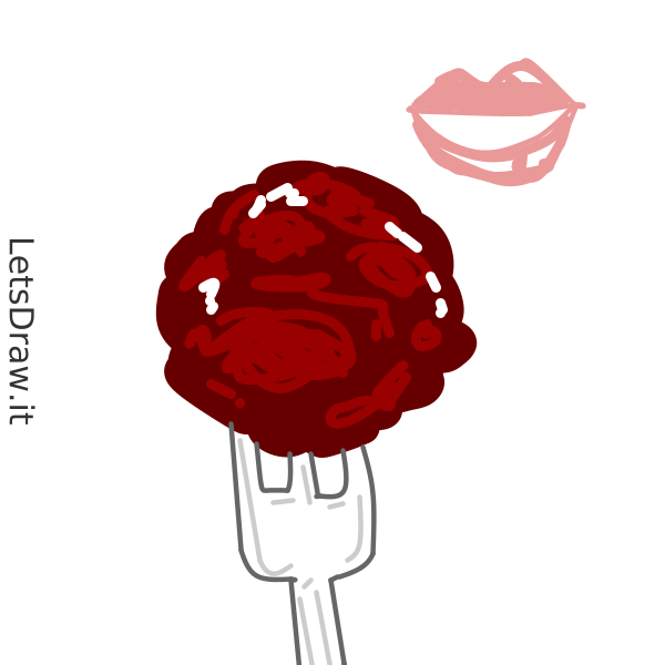 How to draw meatball / LetsDrawIt
