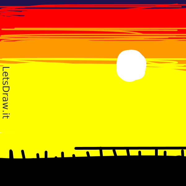 How to draw sunset / pofxgf61b.png / LetsDrawIt