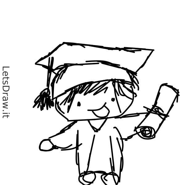 How to draw graduate / pr8mz68q.png / LetsDrawIt