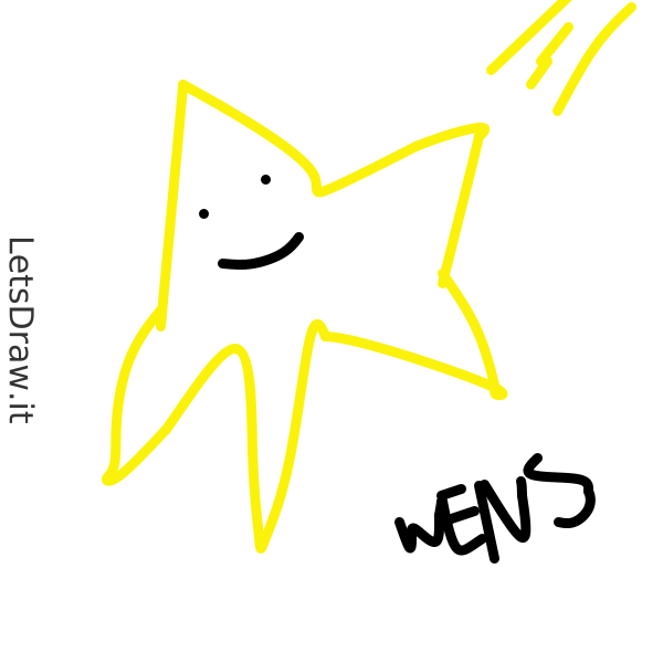 How to draw shooting star / puc4e5a77.png / LetsDrawIt