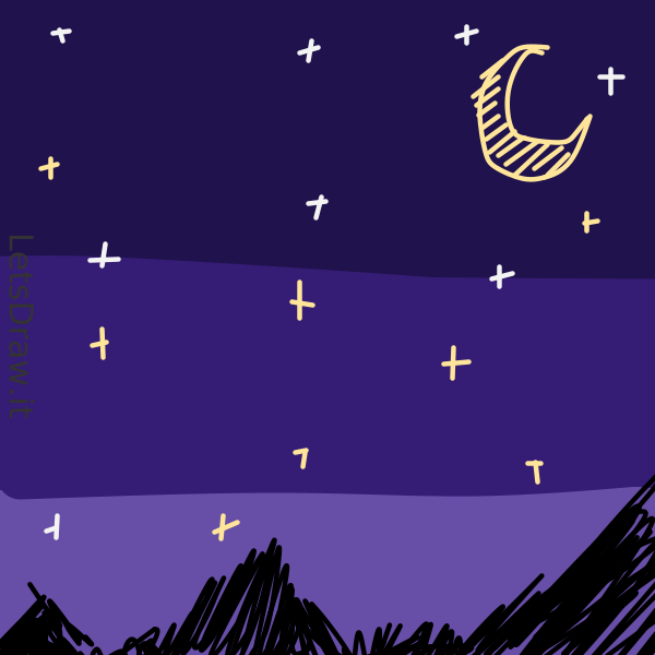 How to draw night sky / pxnmf59ky.png / LetsDrawIt