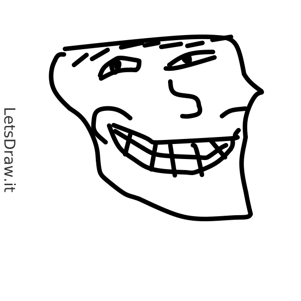 How to draw troll face / q1pcc78pd.png / LetsDrawIt