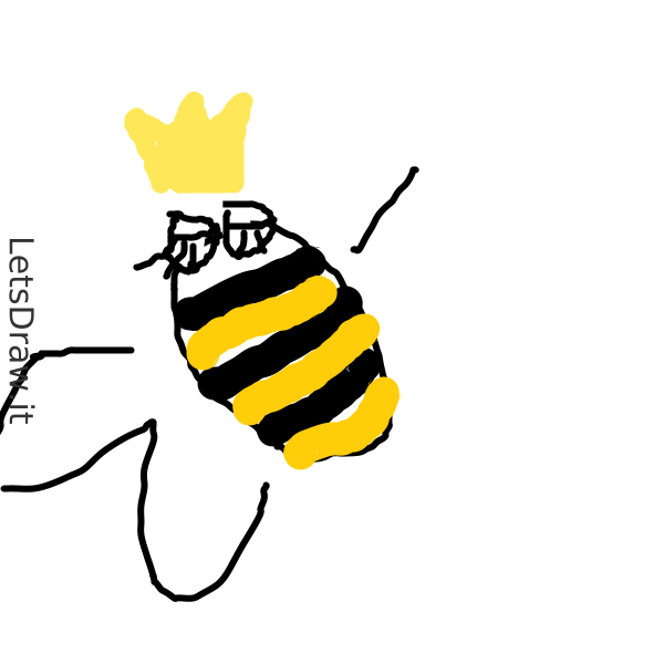 How to draw queen bee / q3nqto7jq.png / LetsDrawIt