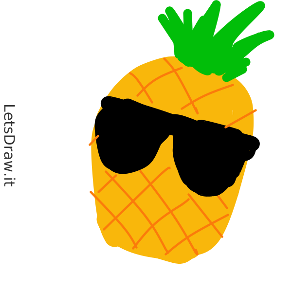 How to draw pineapple / q9gnp4889.png / LetsDrawIt