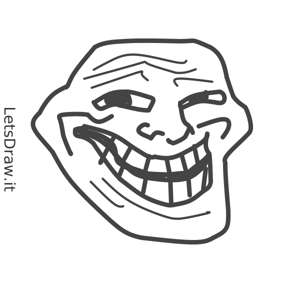 How to draw troll face / LetsDrawIt