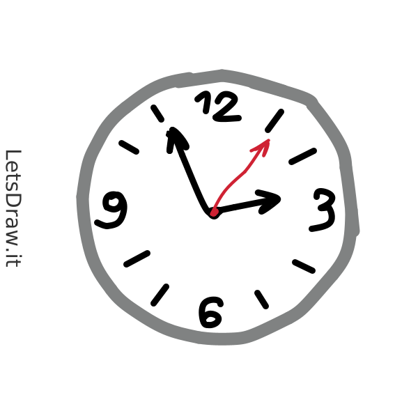 How to draw clock / qfnharti.png / LetsDrawIt