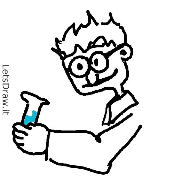 How to draw scientist / qrectk4dz.png / LetsDrawIt