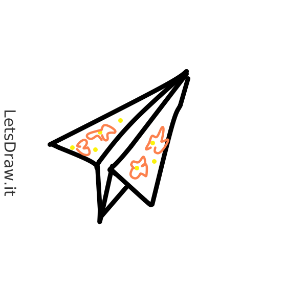 How to draw paper airplane / qwyme7fyj.png / LetsDrawIt