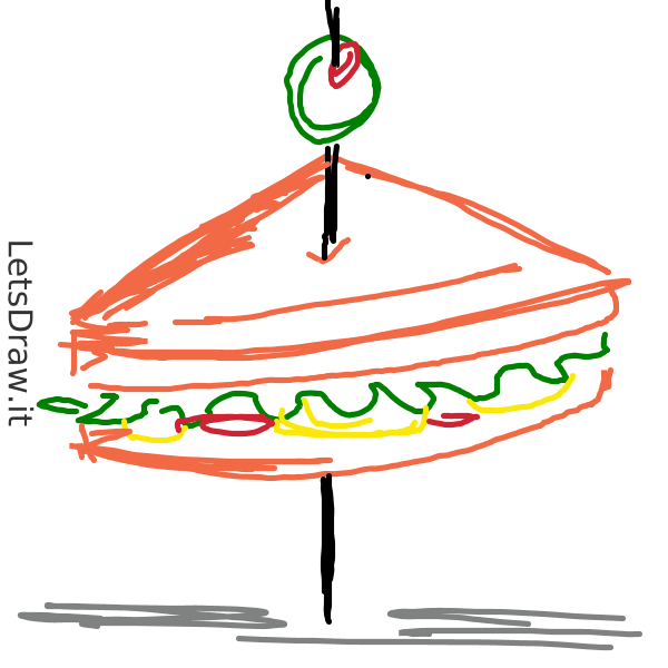 How to draw sandwich / qxsgbcdjz.png / LetsDrawIt