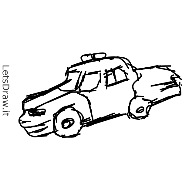 How to draw Police car / qyfu8mart.png / LetsDrawIt
