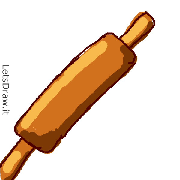 How to draw rolling pin / rdc3tfccw.png / LetsDrawIt