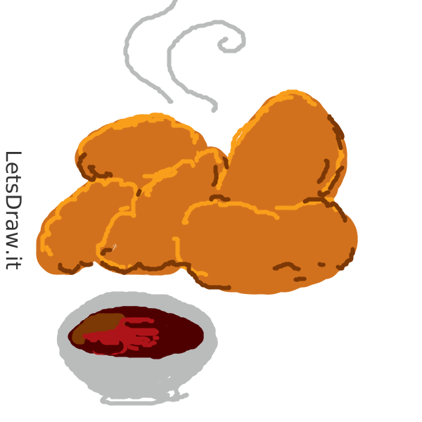 How to draw chicken nuggets / regho11gc.png / LetsDrawIt