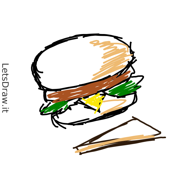How to draw Burger and sandwich / rgmjexjst.png / LetsDrawIt