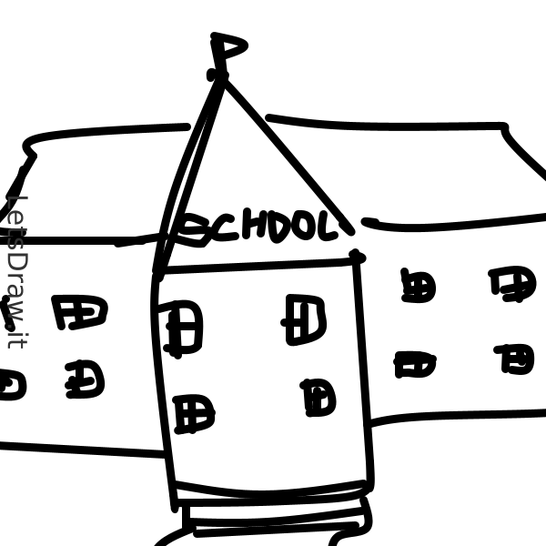 How to draw school / rtihfxdpa.png / LetsDrawIt