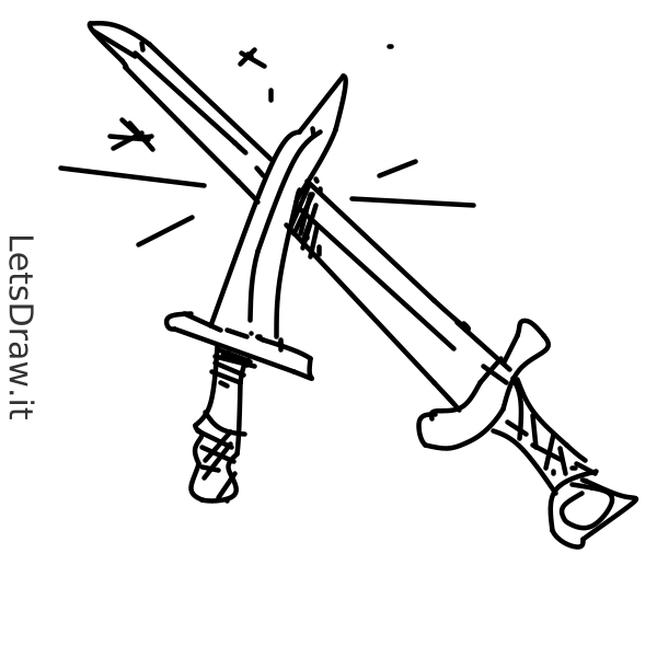 How to draw Swords / rzf4d7s45.png / LetsDrawIt