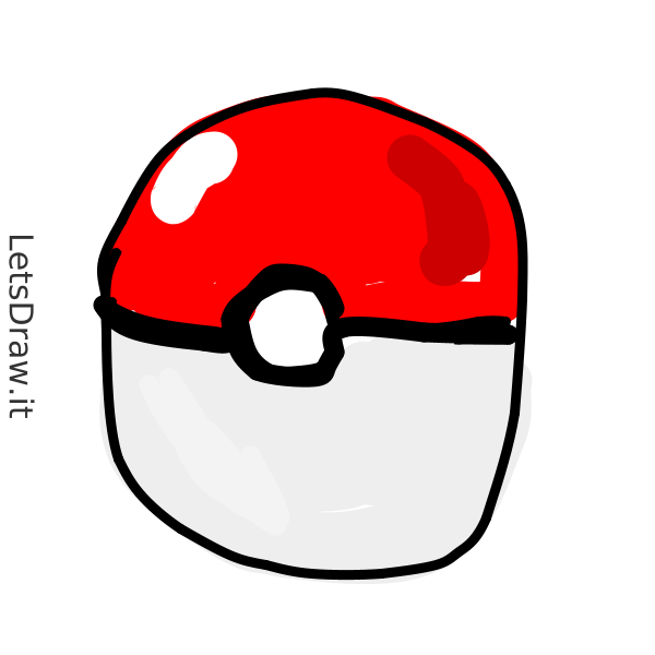 How to draw pokemon ball / LetsDrawIt