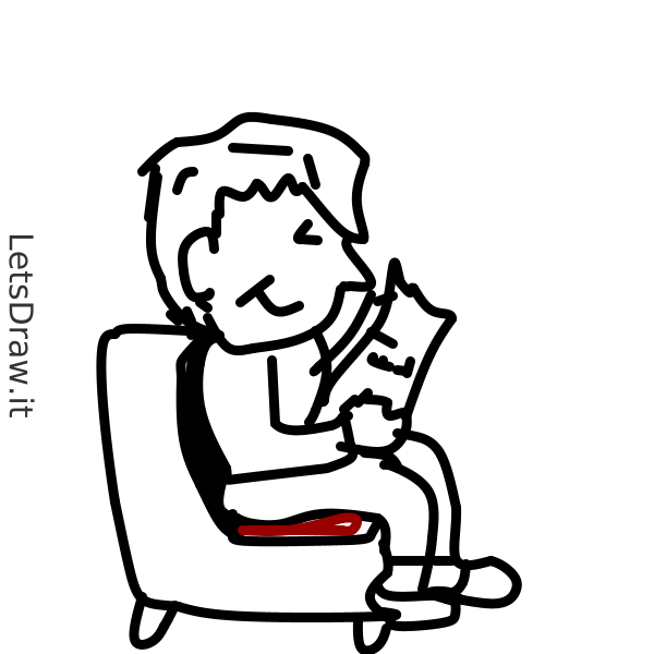 How to draw Sitting man / LetsDrawIt