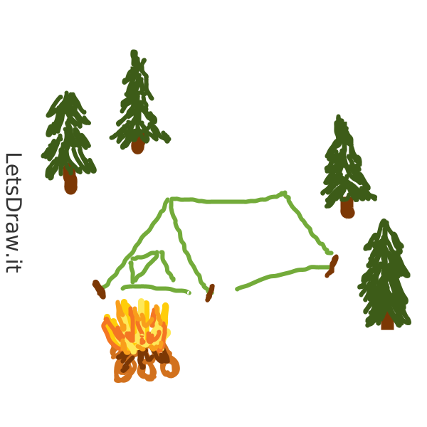 How to draw camping / siahom94y.png / LetsDrawIt
