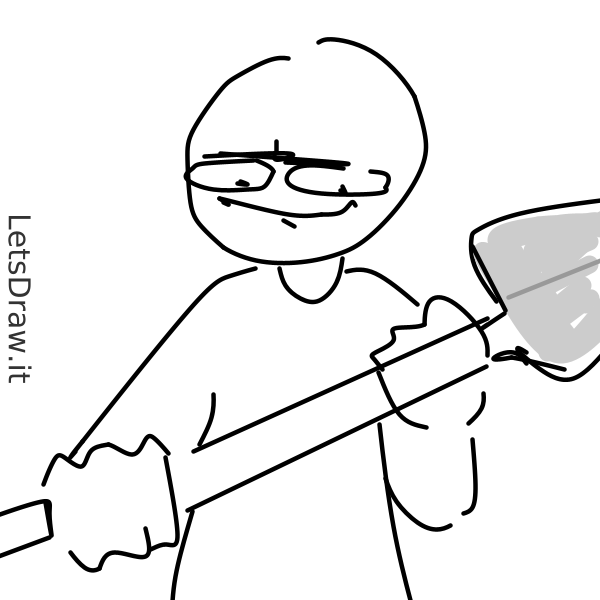 How to draw shovel / LetsDrawIt