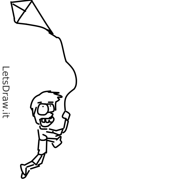 How to draw Kite flying / t9pz9k3r.png / LetsDrawIt