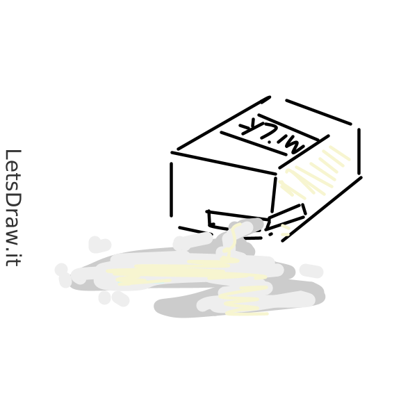 How to draw spilled milk / ta4cjseye.png / LetsDrawIt