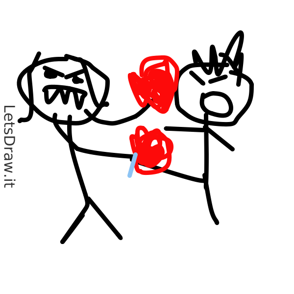 How to draw fight / tiakmka4i.png / LetsDrawIt