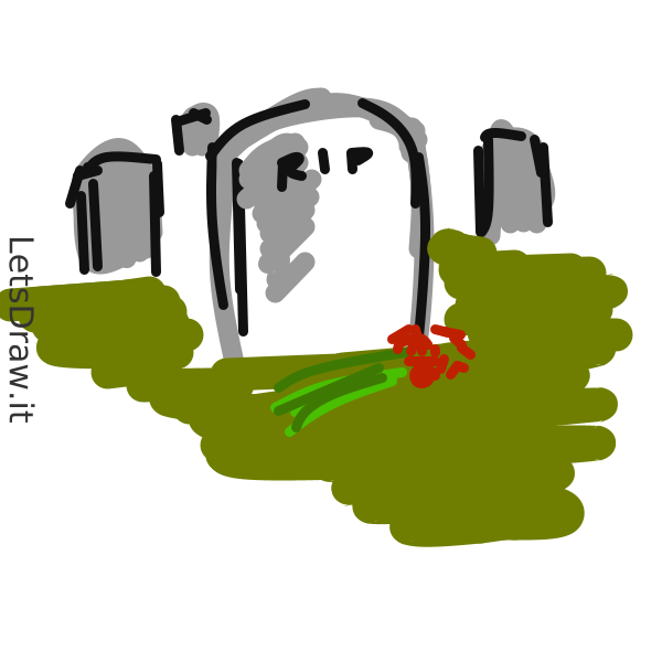 How to draw cemetery / tizxj33od.png / LetsDrawIt