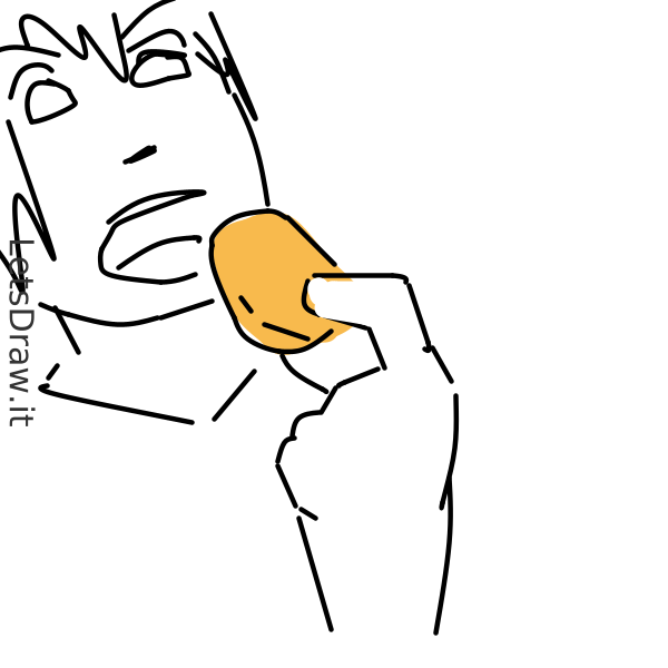 How to draw chicken nuggets / twdipm4me.png / LetsDrawIt