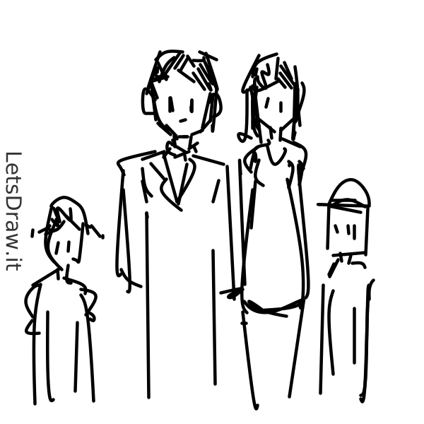 How to draw family / LetsDrawIt