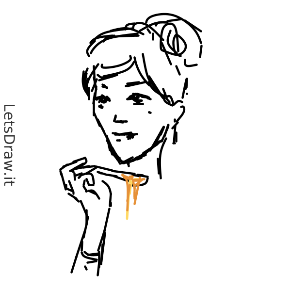 How to draw eating / uf5x83x59.png / LetsDrawIt