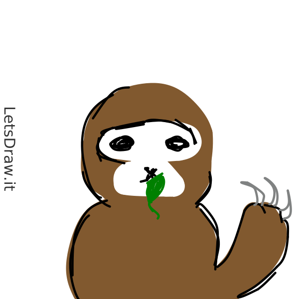 How to draw sloth / uhoyom77.png / LetsDrawIt