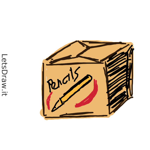 How to draw pencil box / umc68zr35.png / LetsDrawIt
