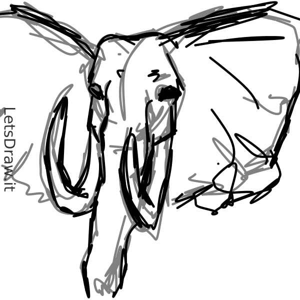 How to draw elephant / un4zzxax.png / LetsDrawIt