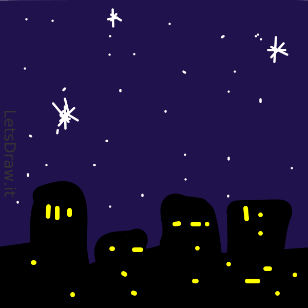 How to draw night / LetsDrawIt