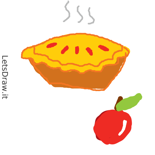 How to draw apple pie / up9rxw7b4.png / LetsDrawIt